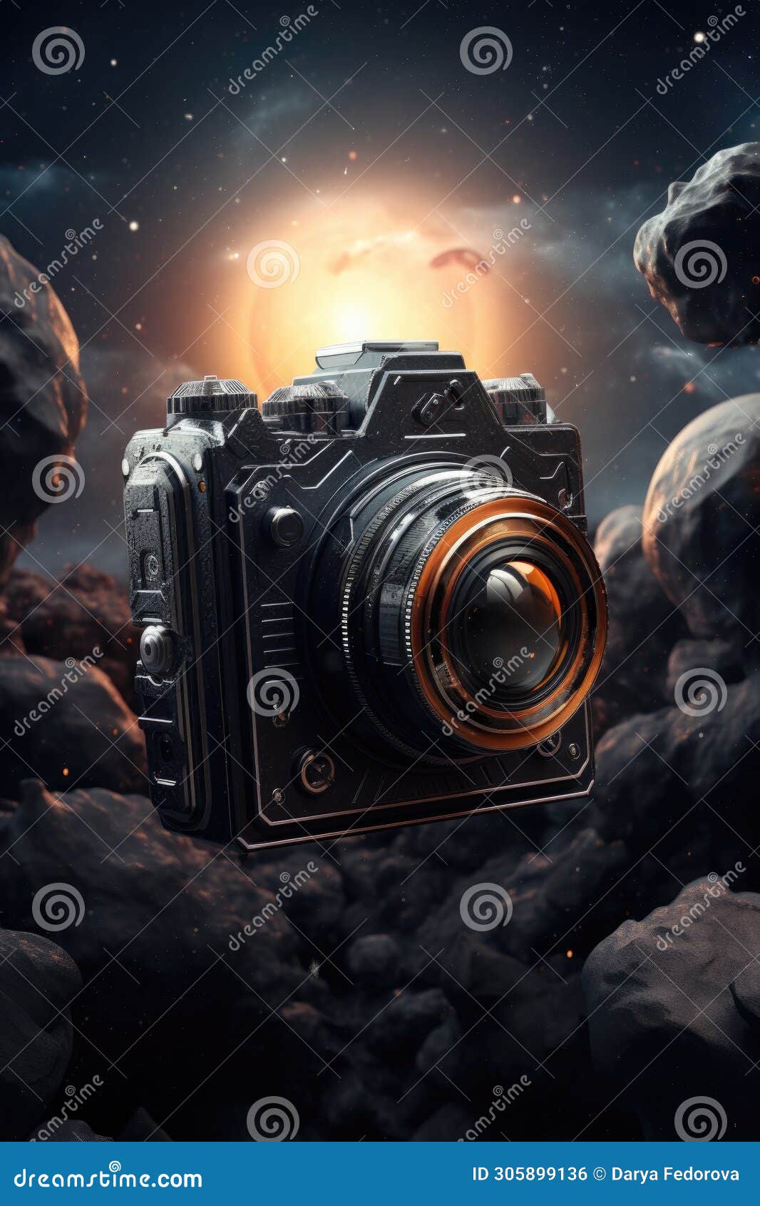 Photo Camera in Outer Space Stock Photo - Image of nature, optical ...