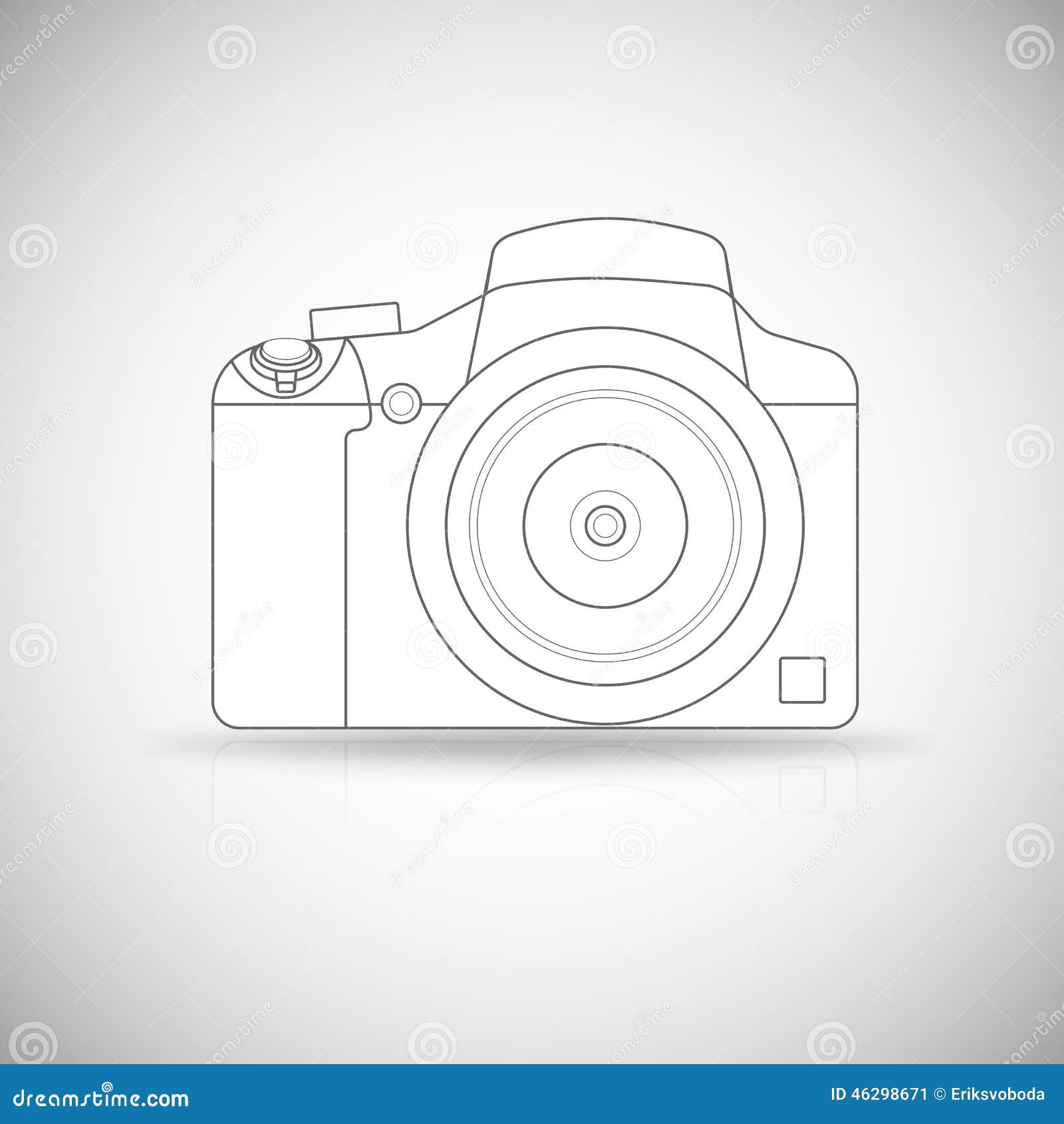 Photo camera outline. stock vector. Illustration of camera - 46298671