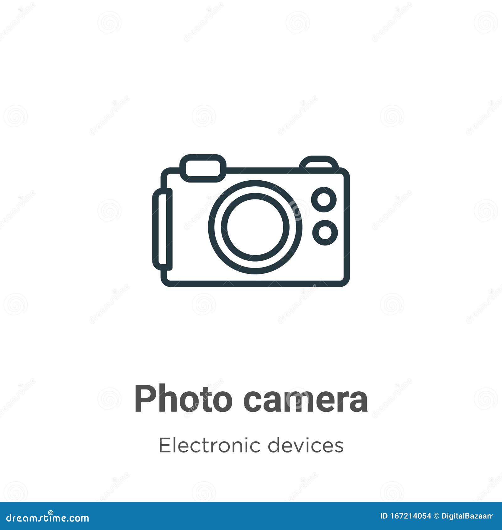 Photo Camera Outline Vector Icon. Thin Line Black Photo Camera Icon ...