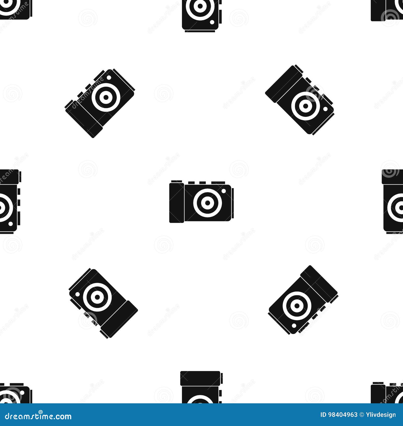 Photo Camera Pattern Seamless Black Stock Vector - Illustration of blog ...