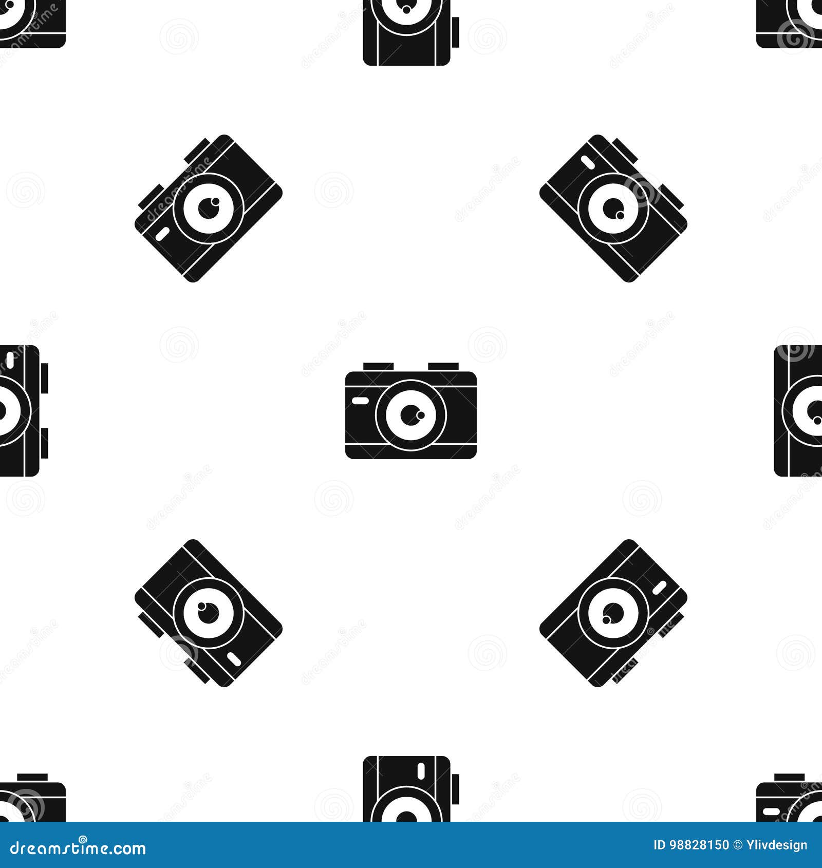 Photo Camera Pattern Seamless Black Stock Vector - Illustration of ...