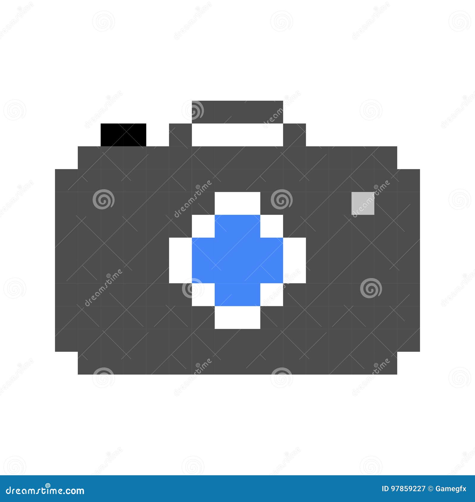 Photo Camera Pixel Art Cartoon Retro Game Style Stock Vector ...