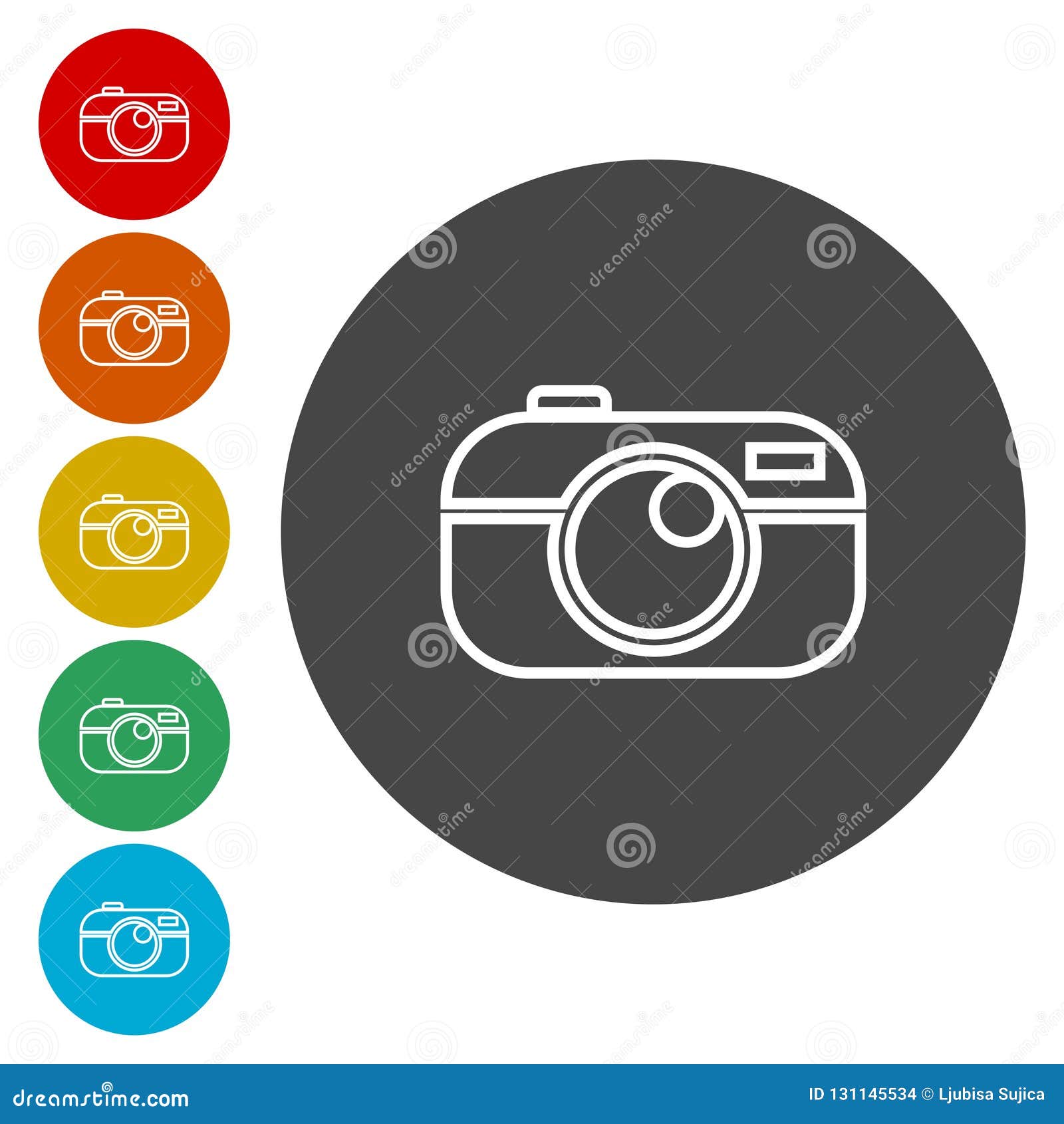 Photo Camera Silhouette with Circle Stock Vector - Illustration of ...