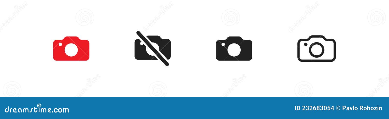 Photo Camera, Simple Isolated Black and Line Icon Set, Symbol for ...