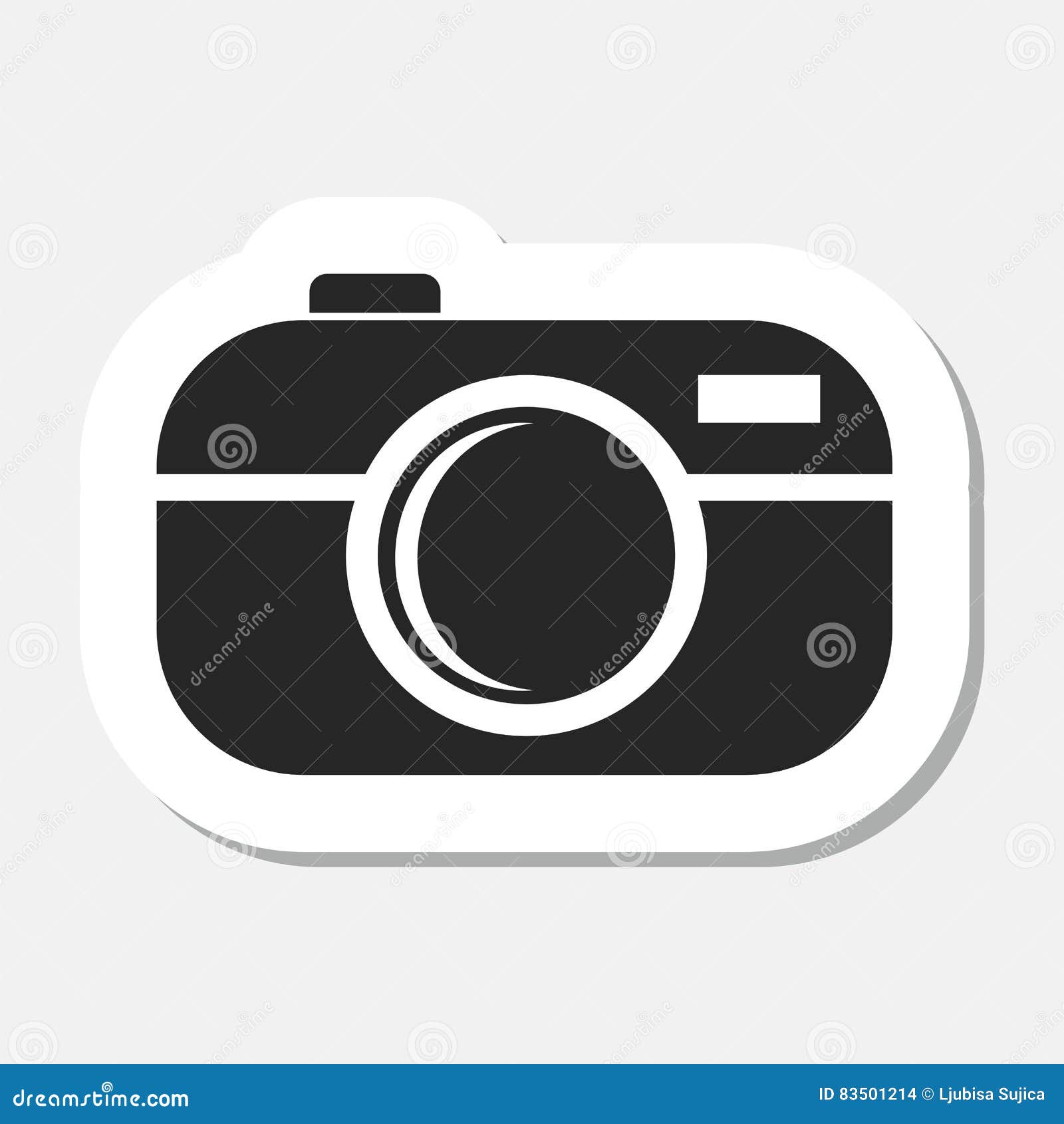 Photo camera sticker stock vector. Illustration of button - 83501214