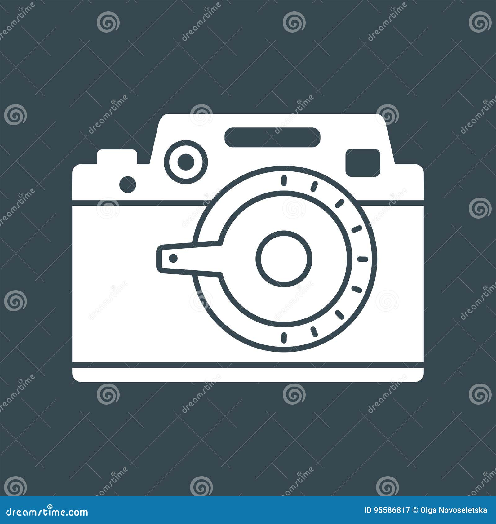 Photo camera white icon stock vector. Illustration of bright - 95586817