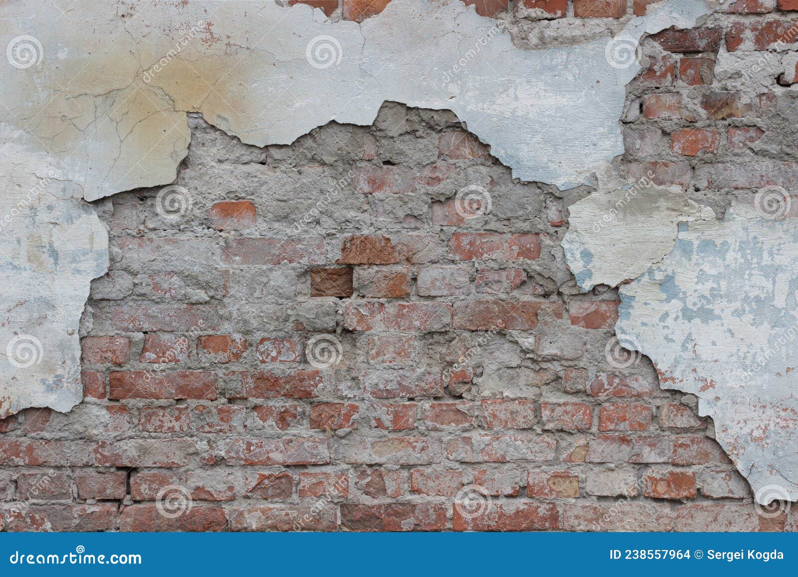 Old Stone Wall Covered with Cement. Half of Cement on this Wall is ...