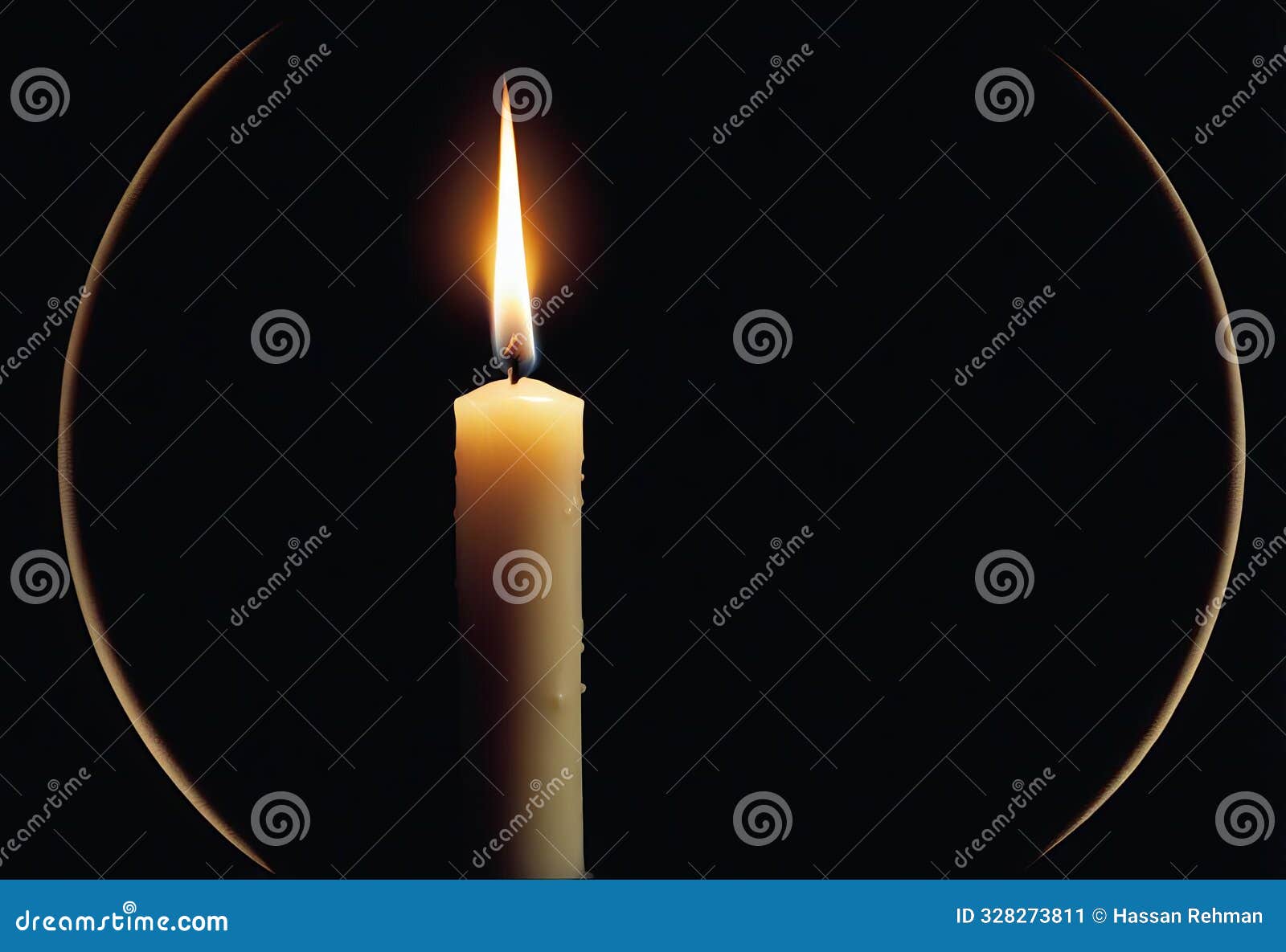 A Photo of Candlelight, a White Circle Behind Stock Image - Image of ...