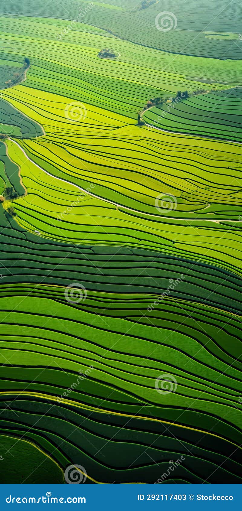 Vibrant Aerial Photography: Captivating Green Rice Fields in Fan Ho ...