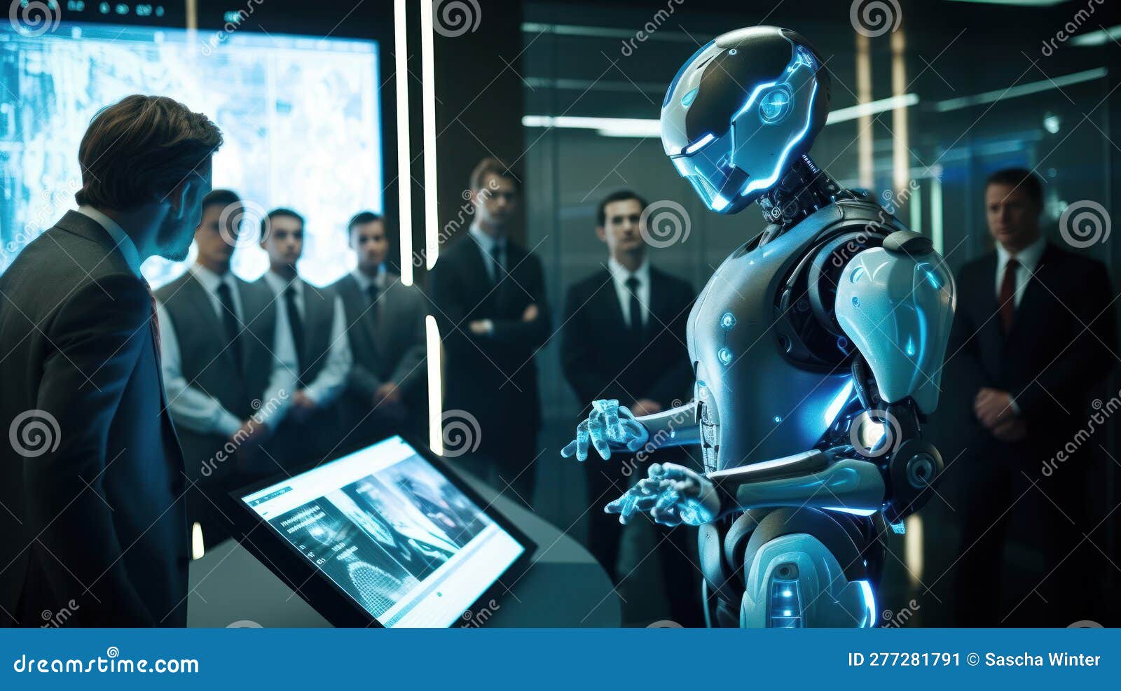 Human Ai Interaction In The Modern Workplace Generative Ai Stock Illustration Illustration Of