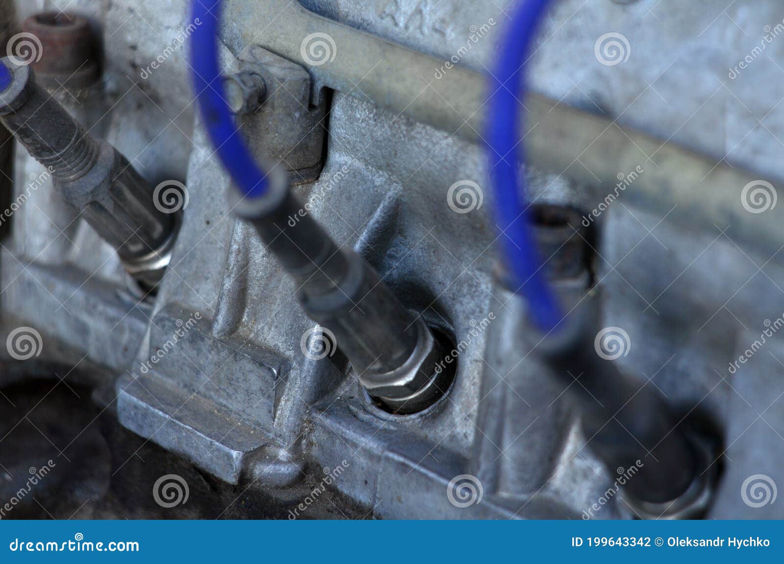 Car Engine Spark Plug Wires Stock Photo - Image of install, sparkplug ...
