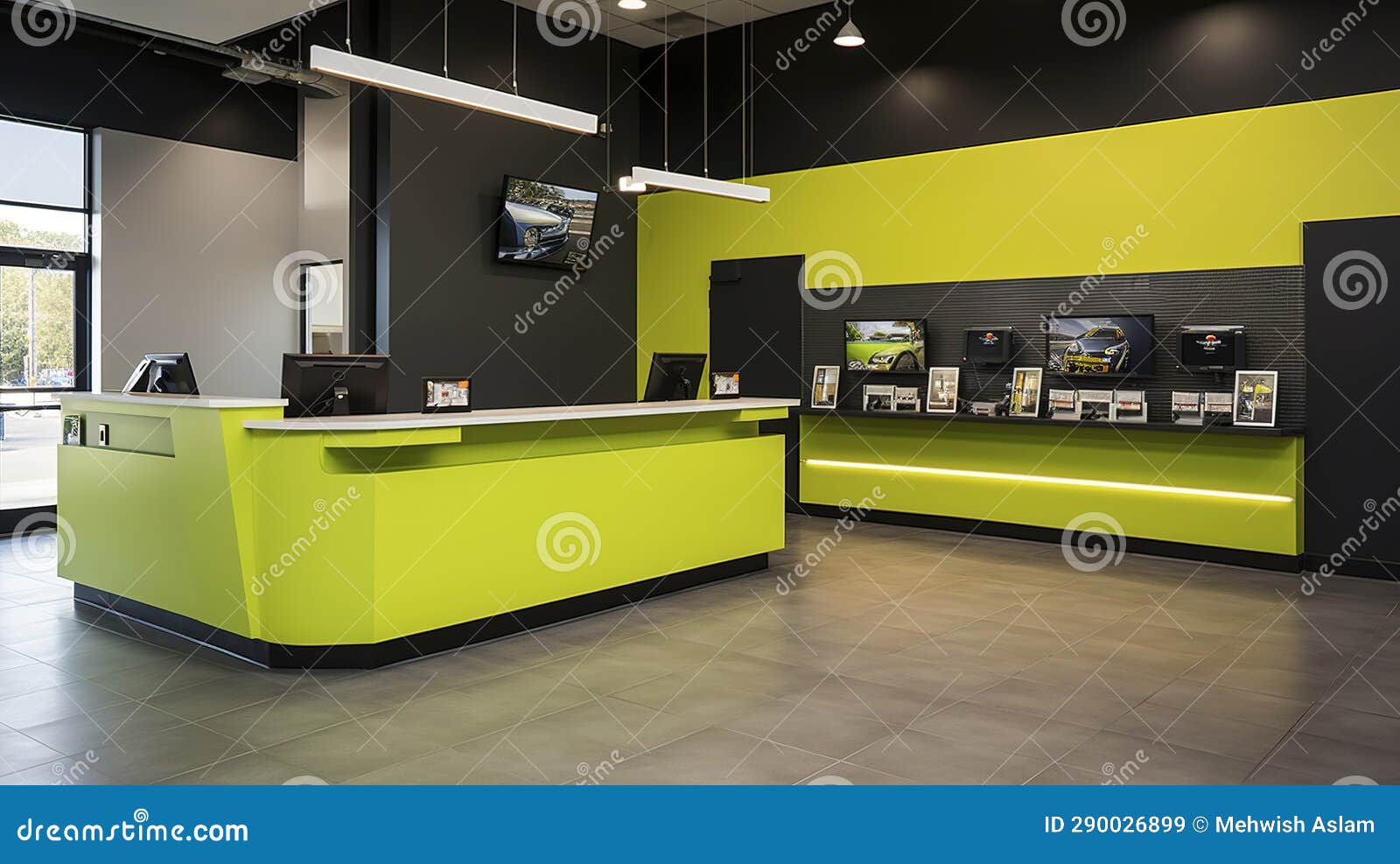 A Photo of a Car Rental Service Counter Stock Illustration ...