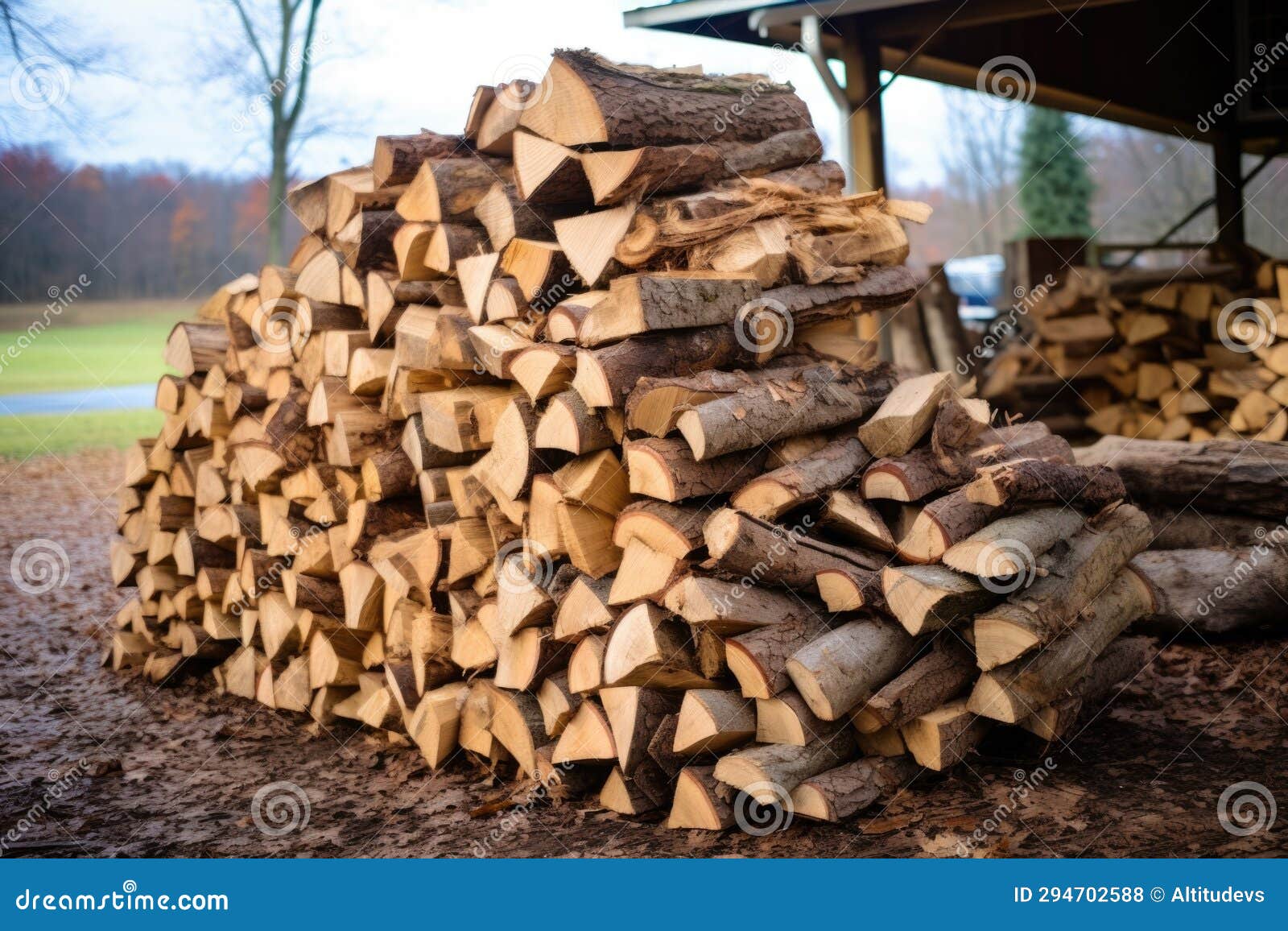 Photo of Carefully Stacked Firewood Stock Photo - Image of outdoor ...