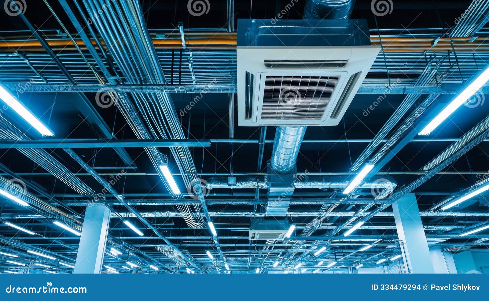 Photo of the Cassette AC Ceiling Installation, Cassette Air Conditioner ...