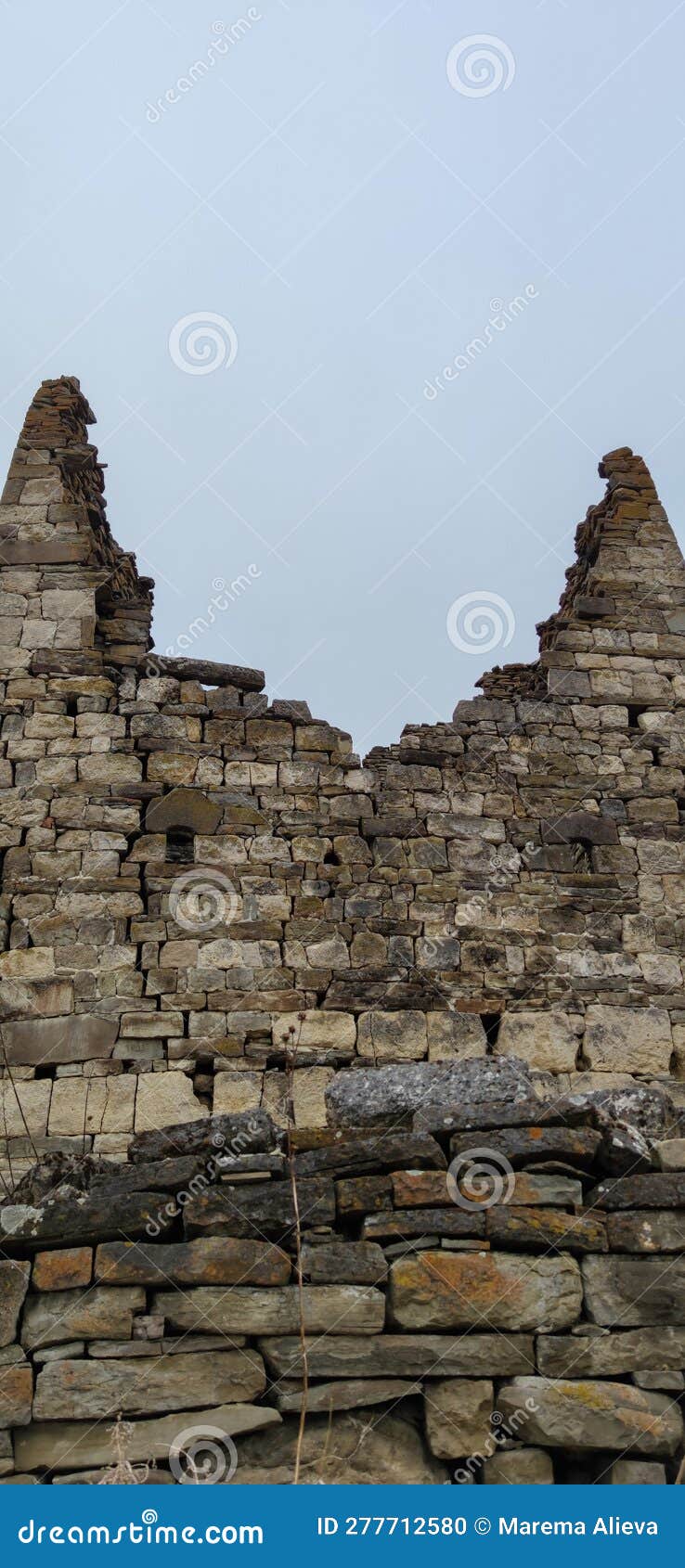 In the Photo, a Chechen Medieval Residential Tower in a Dilapidated ...