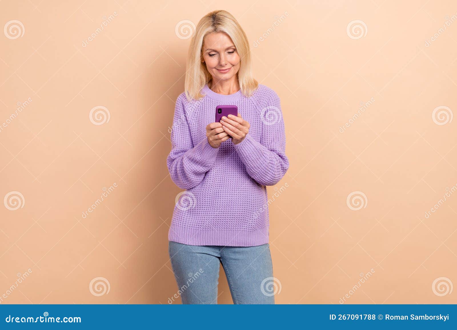 Photo Of Cheerful Lady Blond Hairdo Wear Knit Sweater Instagram