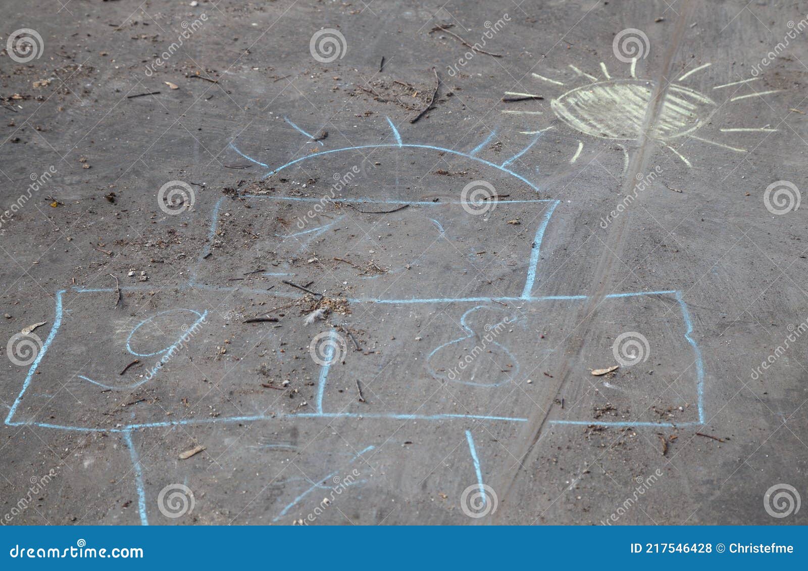 Photo of Childrens Drawing on the Ground Stock Photo - Image of play ...