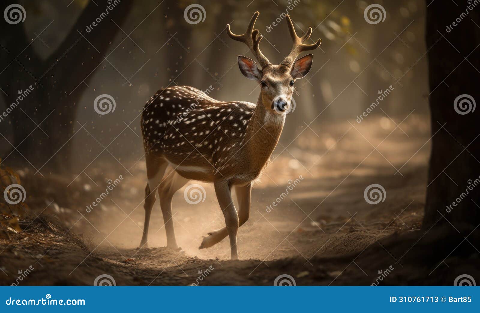 Photo Of Chital Also Called Spotted Deer Isolated On White Background ...