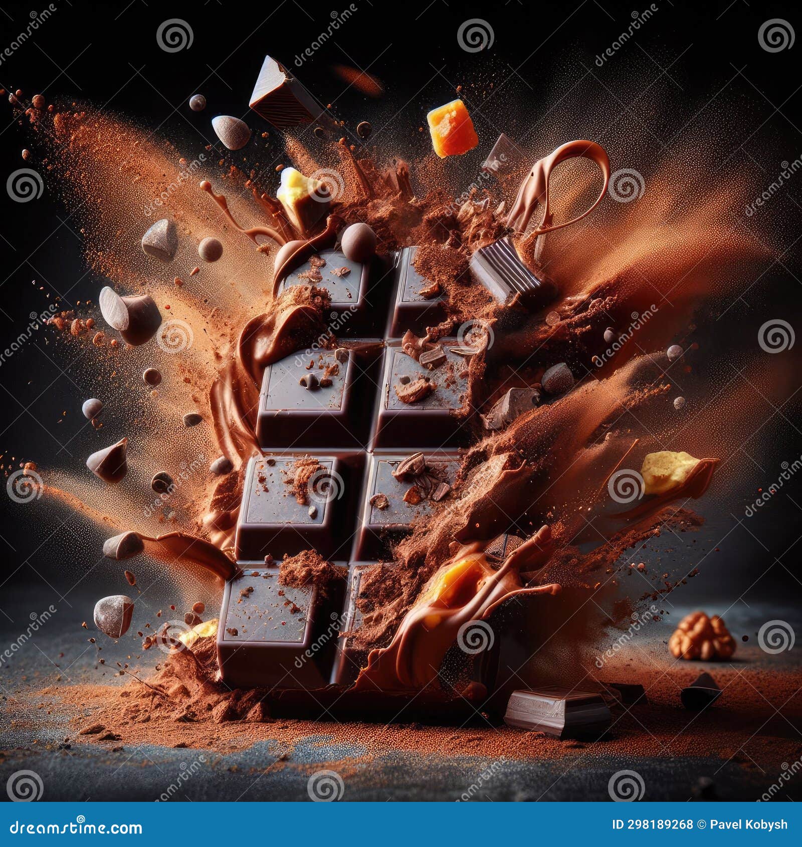 Photo of Chocolate Bar Explosion Stock Photo - Image of party ...
