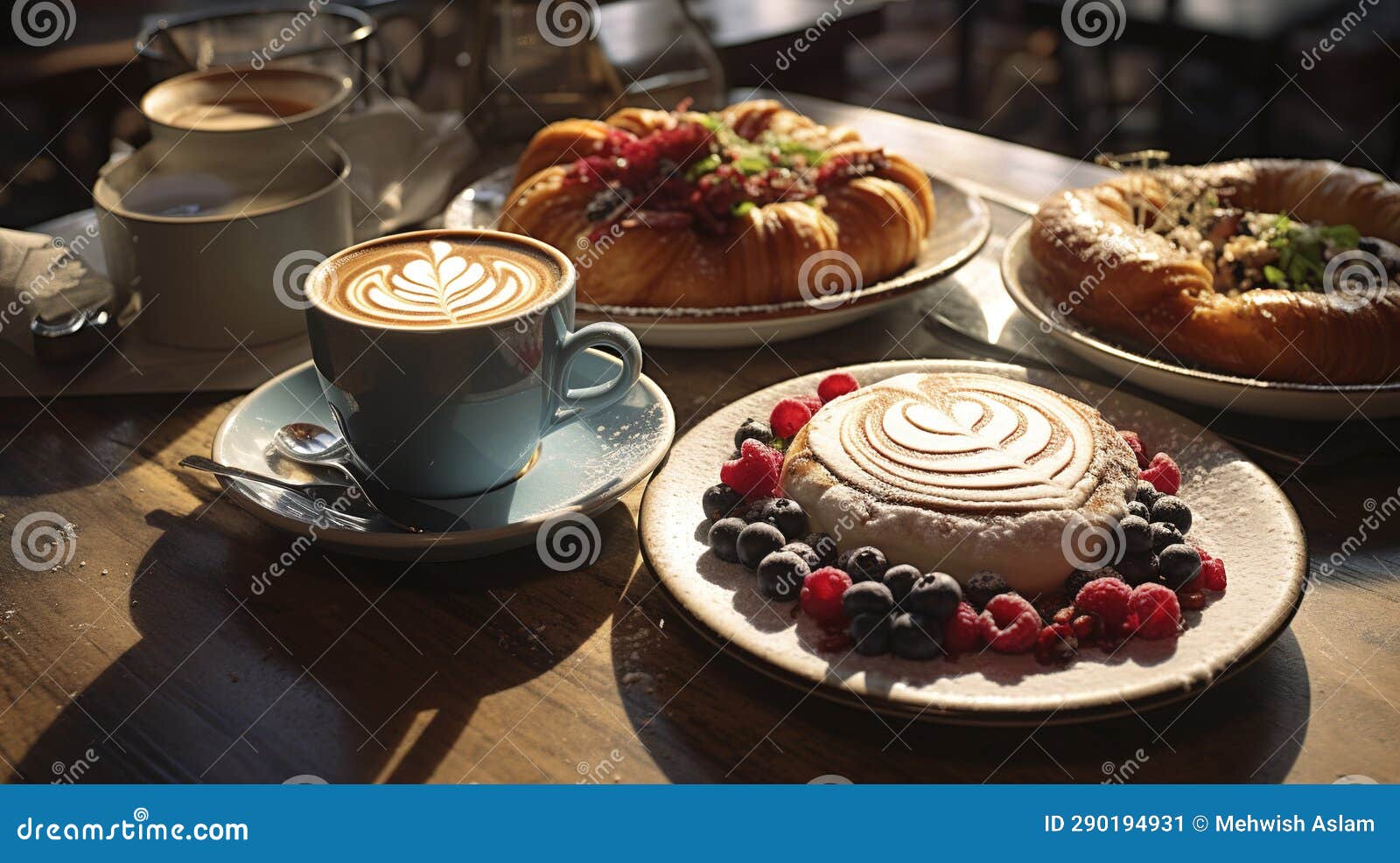 A Photo of Coffee Shop Breakfast Options Stock Illustration ...