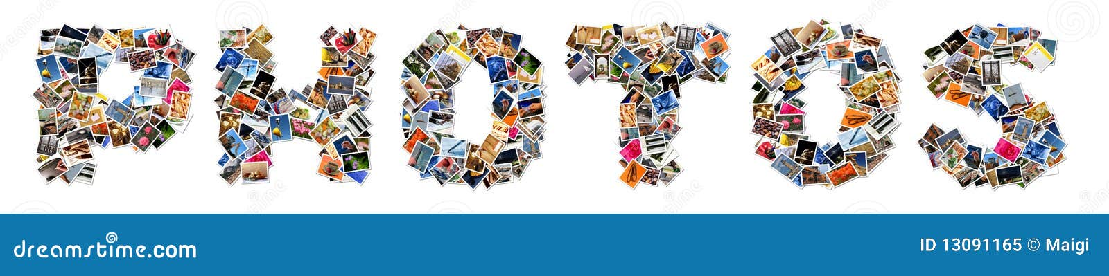 Word PHOTOS Combined with Photographs Stock Illustration - Illustration ...