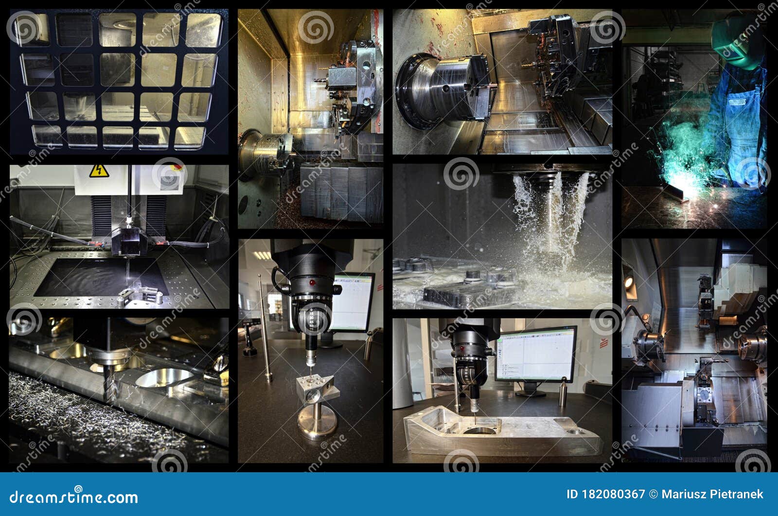 Photo Collage of Cnc Machine, Turning, Milling, Measuring, Welding, Edm ...