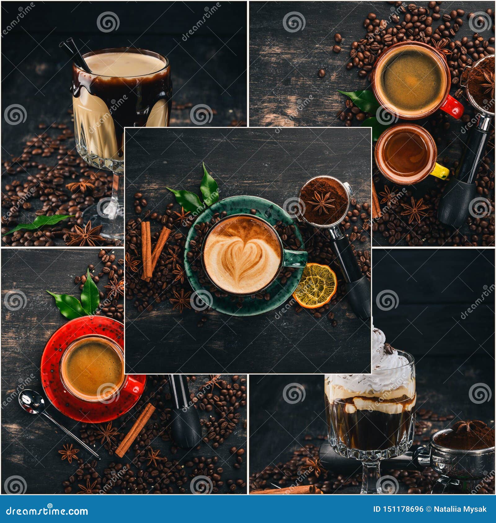 A Collage Of Coffee Beans Showing Various Stages Of Roasting From Raw ...