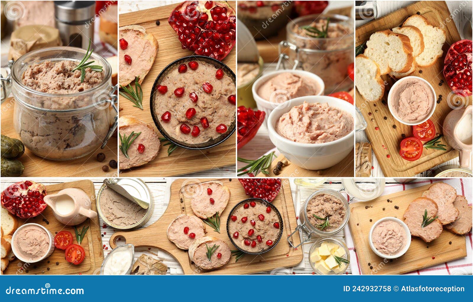 Photo Collage of Different Compositions with Pate Stock Photo - Image ...