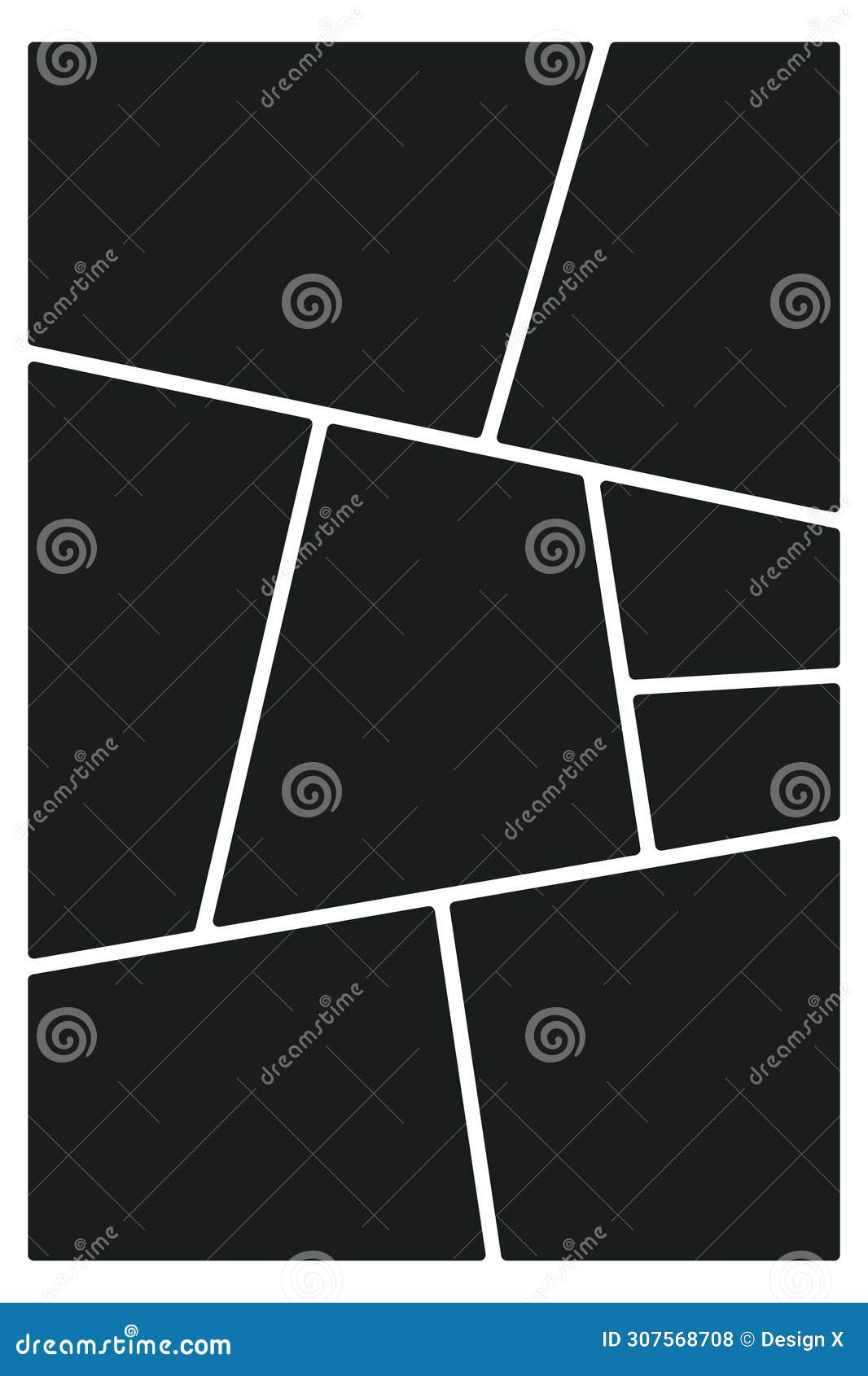 Photo Collage Frame Vector Icon Illustration Manga Panel Collage Frames ...