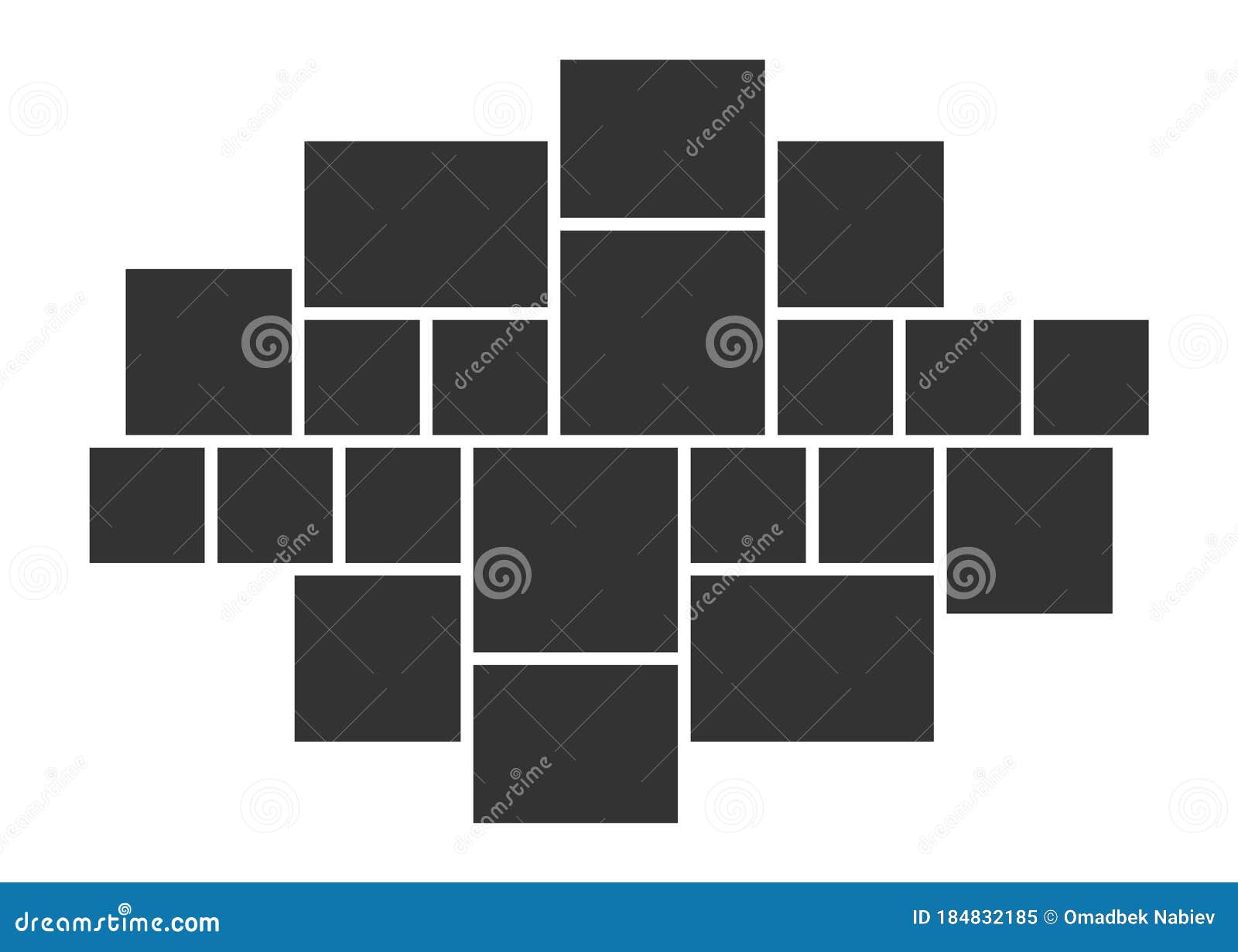 Photo Collage Frames Template Stock Vector - Illustration of backdrop ...
