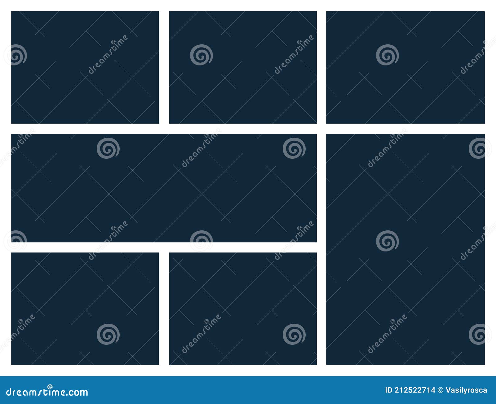 Photo Collage Mosaic Grid Template Board Picture Frame. Border Collage ...