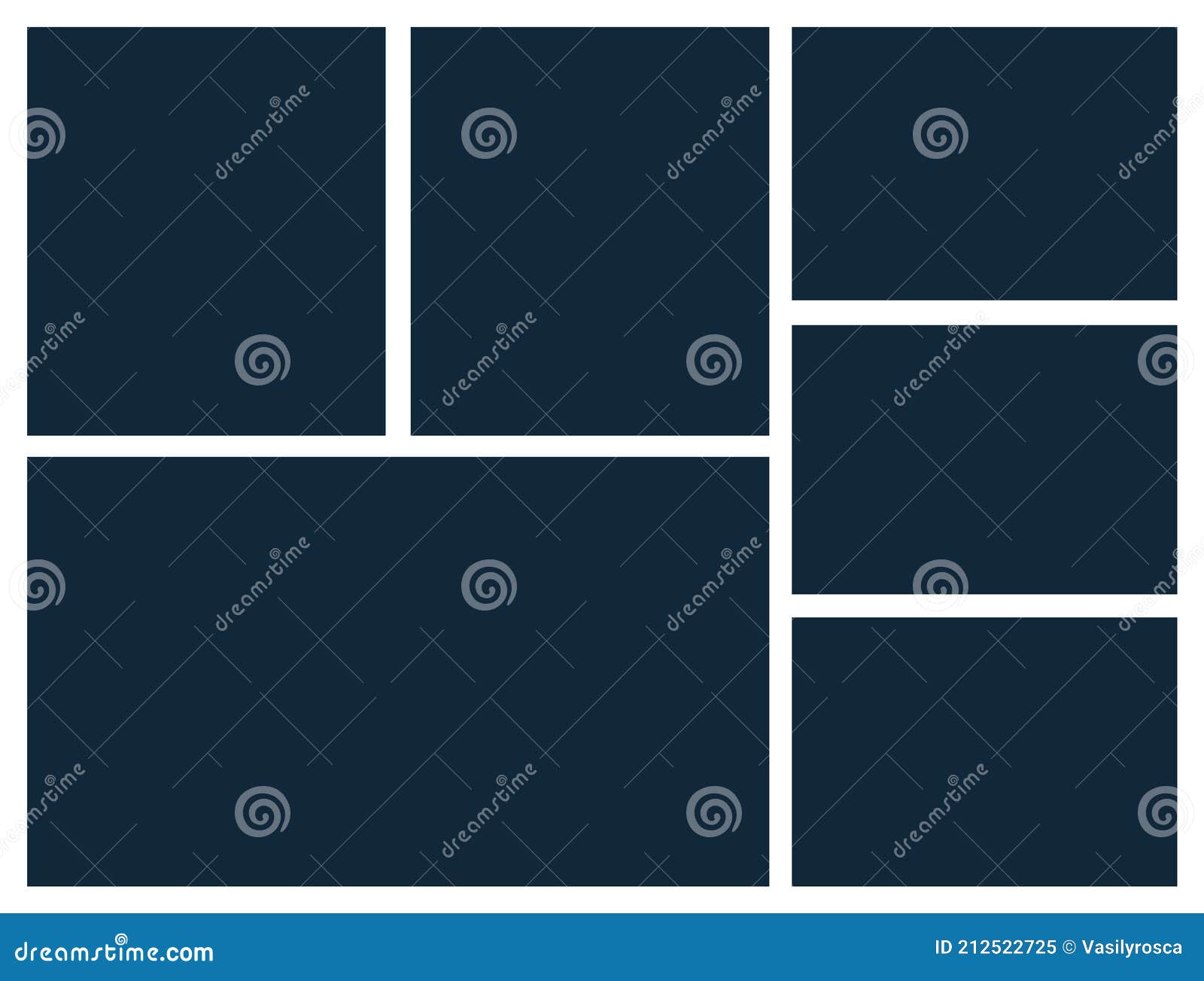 Photo Collage Mosaic Grid Template Board Picture Frame. Border Collage ...