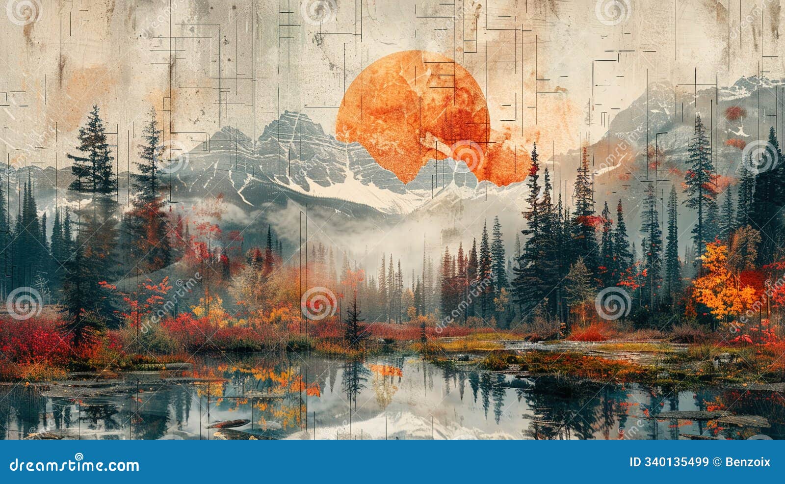 A Photo Collage with Nature and Landscape Images Stock Image - Image of ...