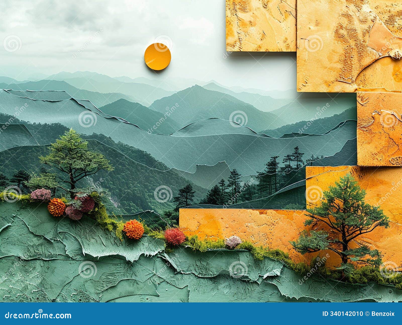 A Photo Collage with Nature and Landscape Images Stock Photo - Image of ...