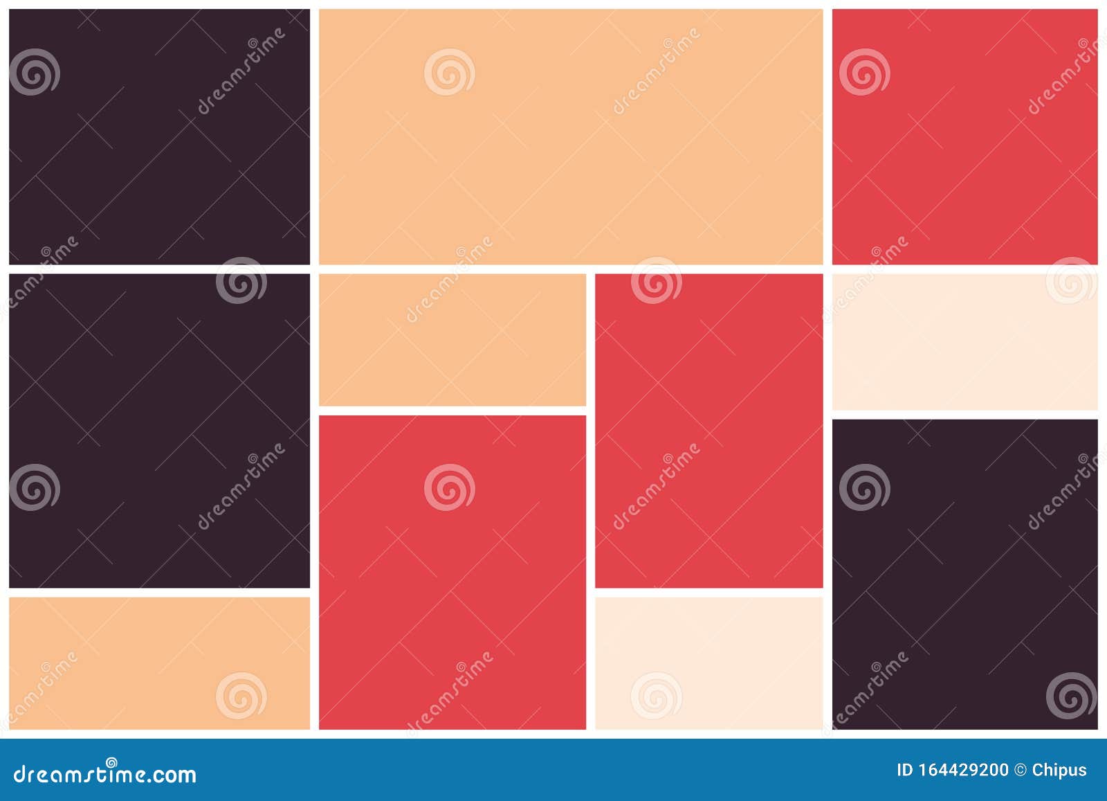Photo Collage Pattern. White Frames, Colored Pattern Stock Vector ...