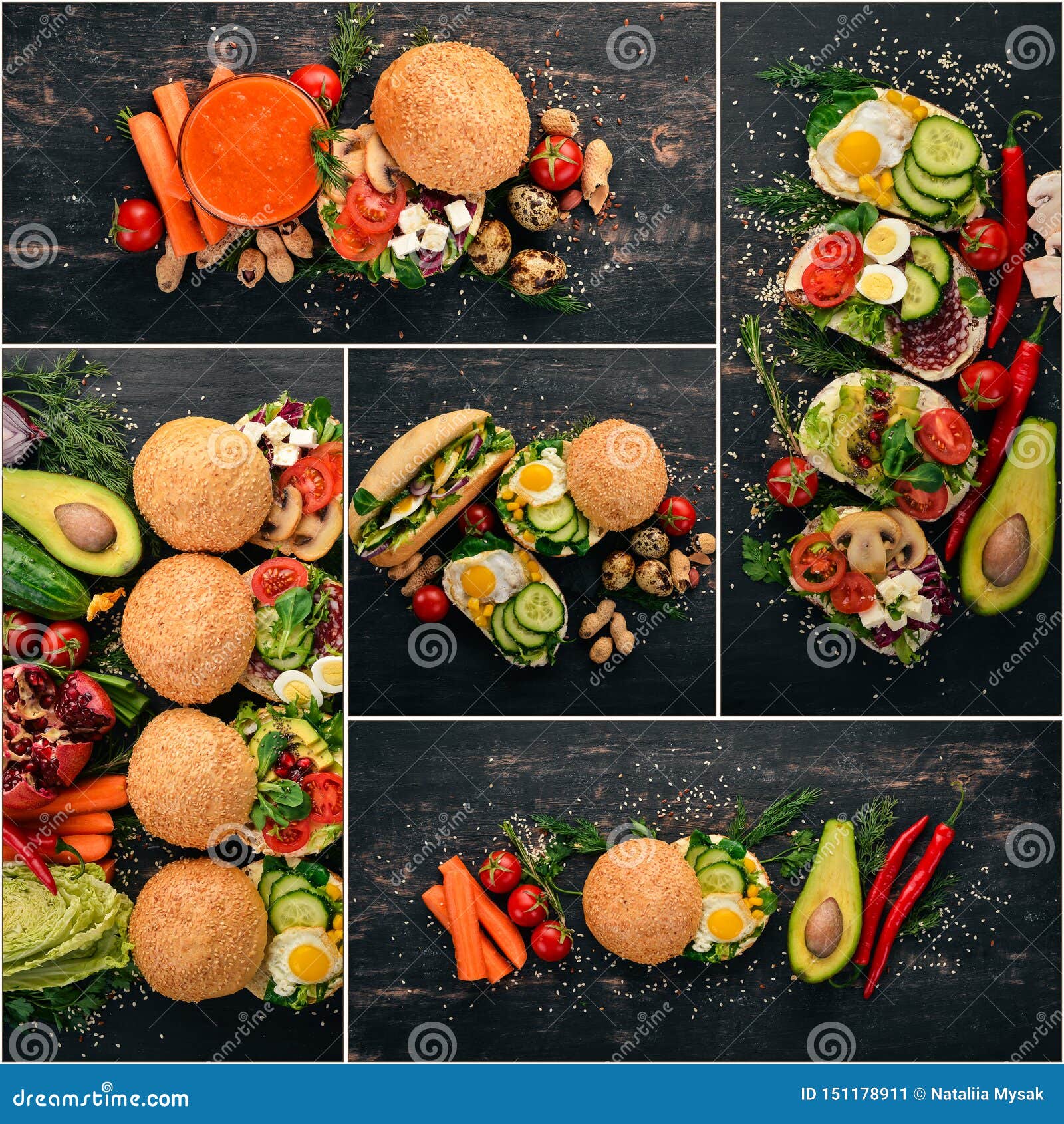Sandwich Collage Royalty-Free Stock Photo | CartoonDealer.com #61545999