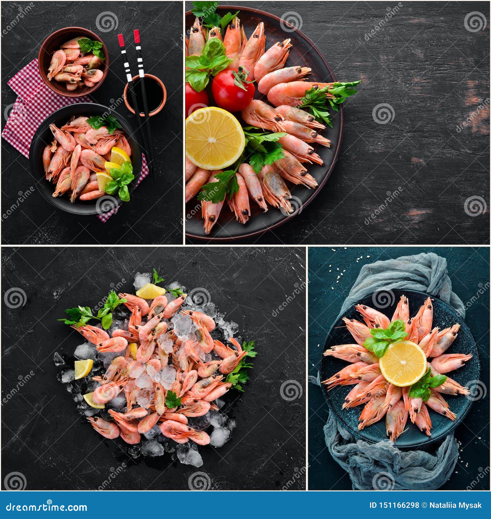Photo collage Shrimp stock photo. Image of background - 151166298