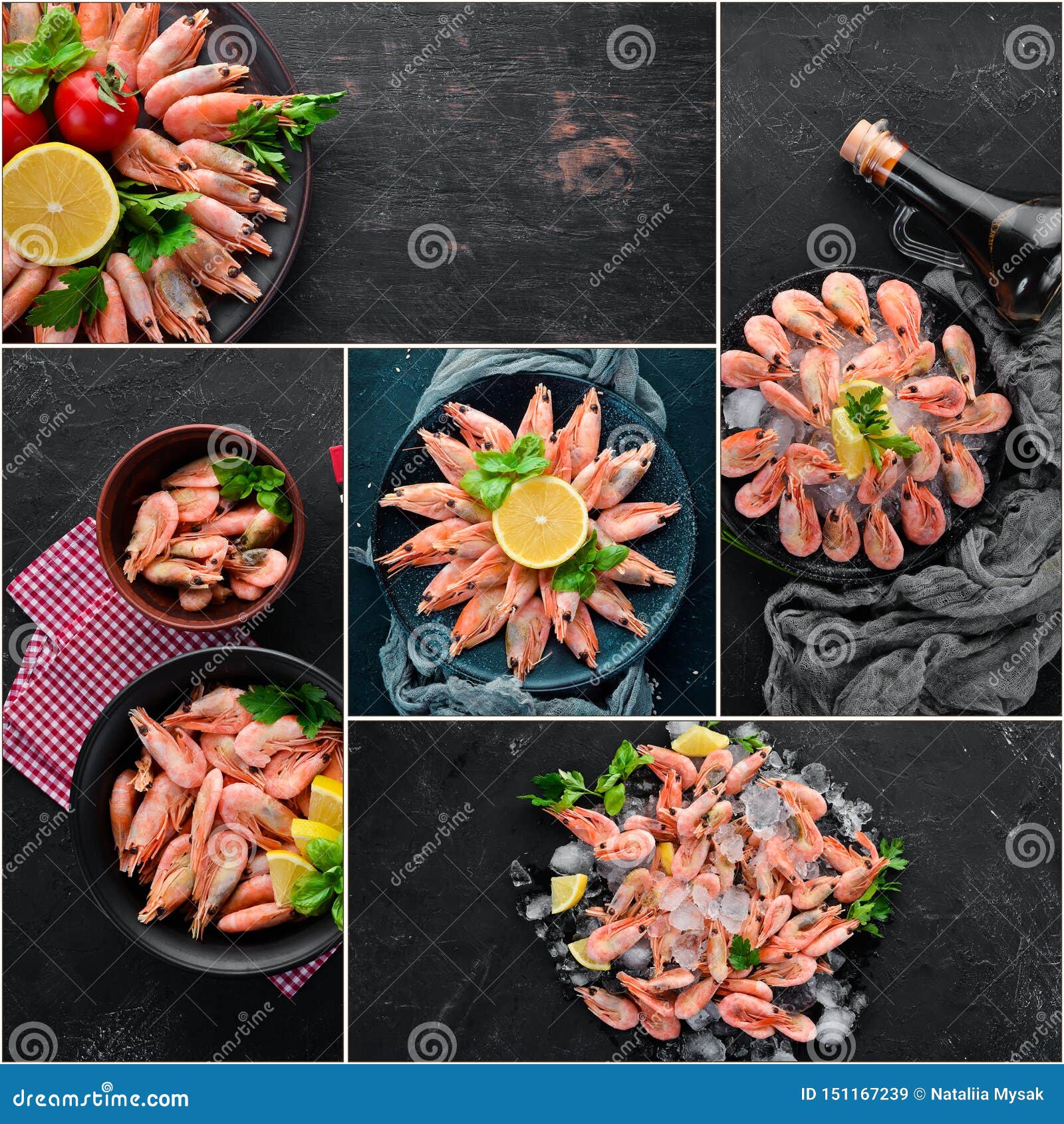Photo collage Shrimp stock image. Image of greek, grilled - 151167239