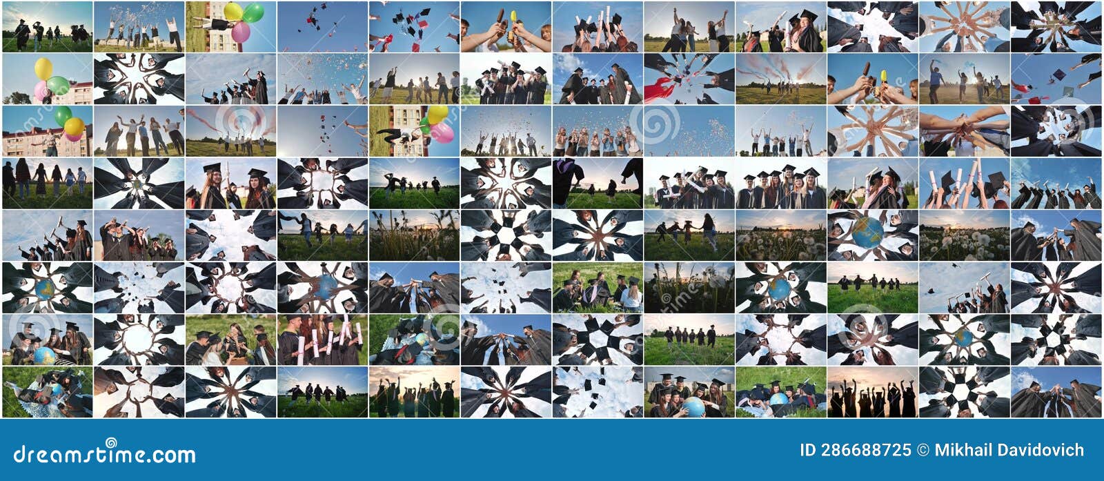 Photo Collage of Student Years College Graduates. Stock Image - Image ...