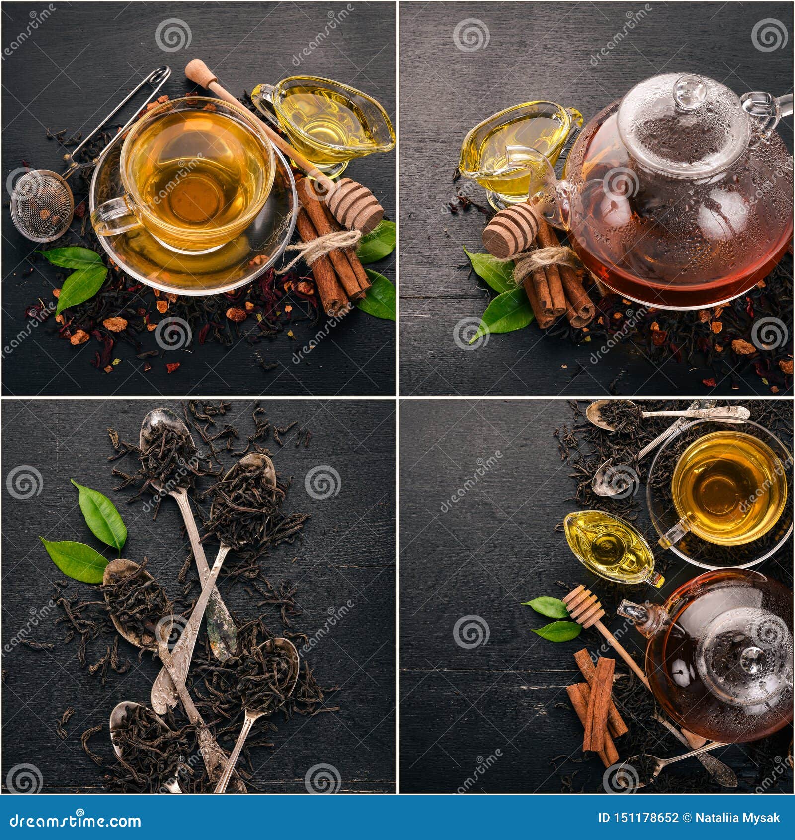Photo Collage Tea and Tea Leaves. Stock Photo - Image of chinese, fresh ...