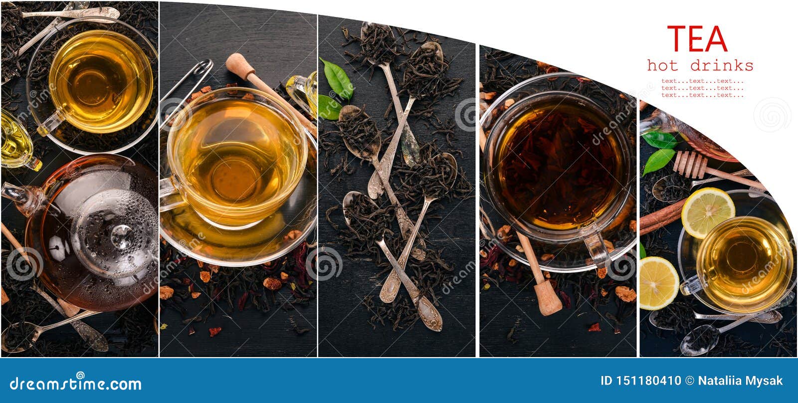 Photo Collage Tea and Tea Leaves. Stock Photo - Image of healthy, drink ...