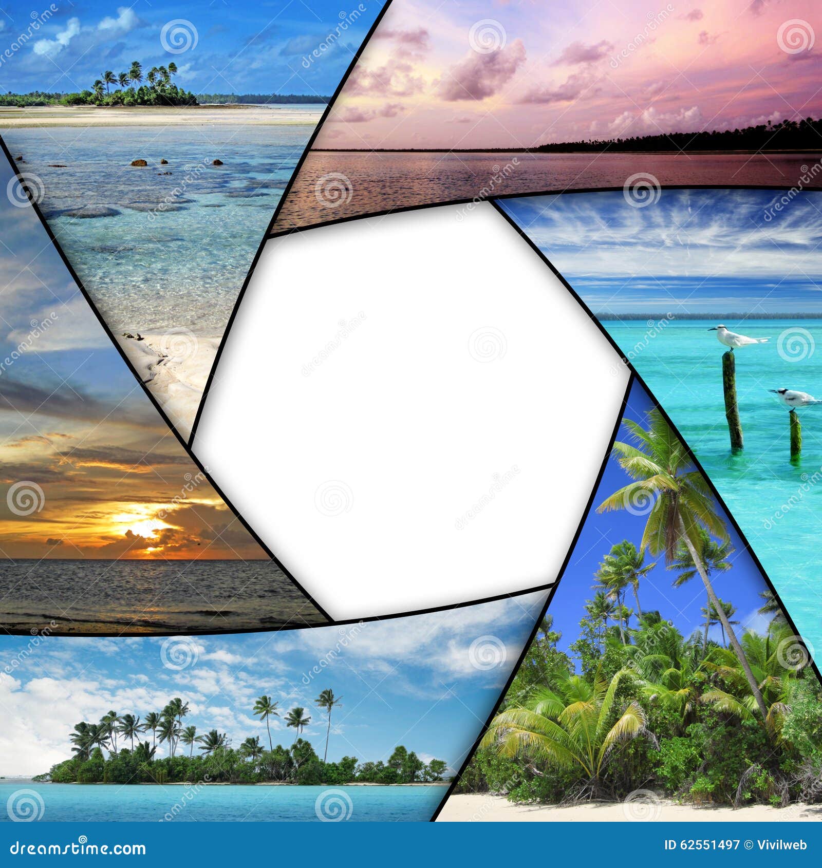 Photo Collage of Tropical Seas Stock Image - Image of camera, aperture ...