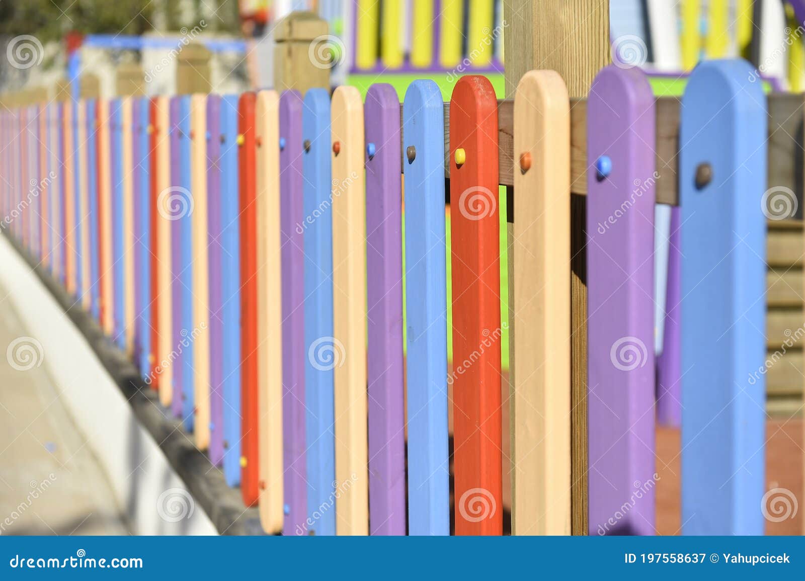 Colorful pencil bridge. stock image. Image of freedom - 197558637