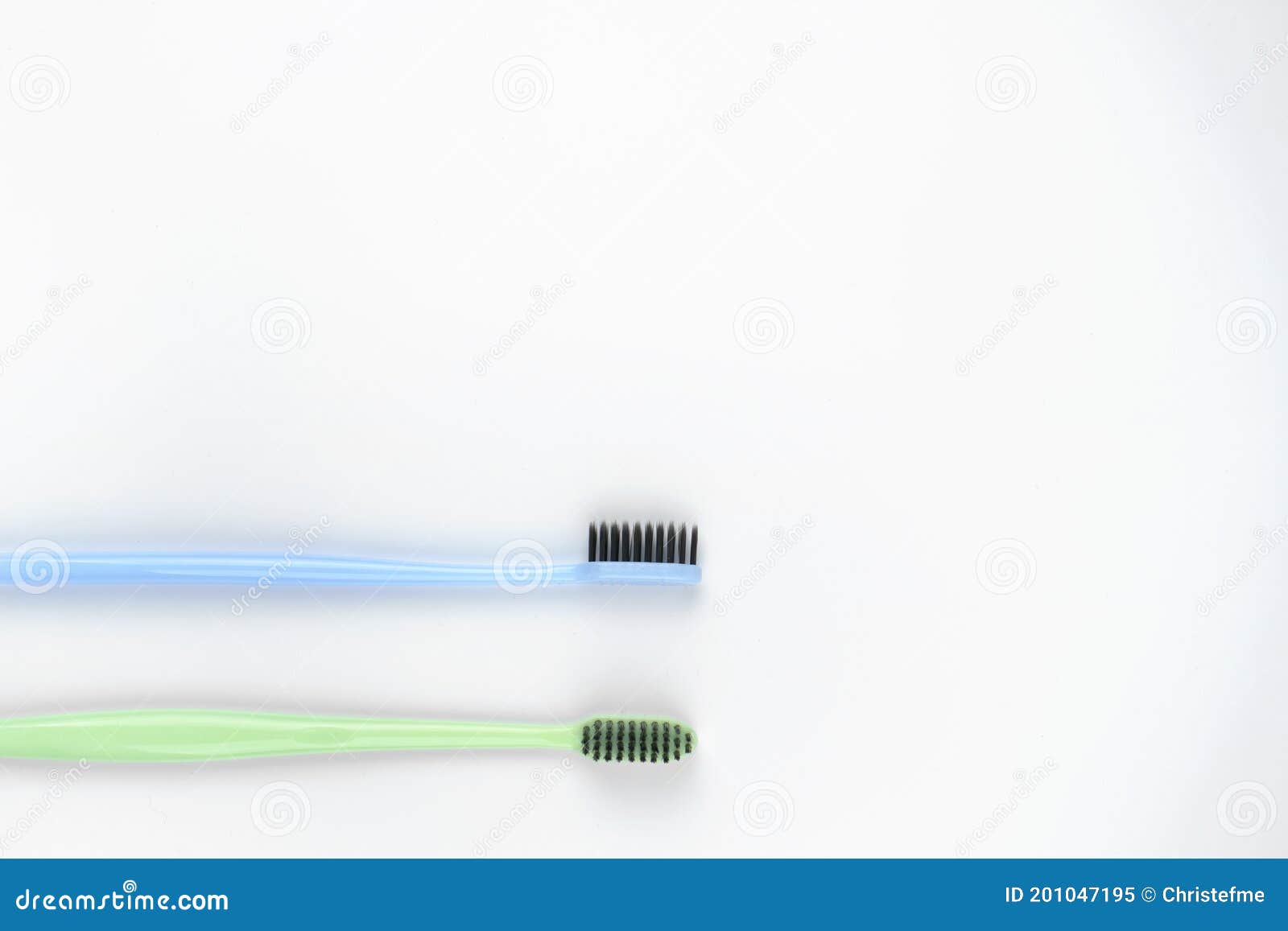 Photo of Colorful Toothbrushes on the Bottom on Isolated White ...