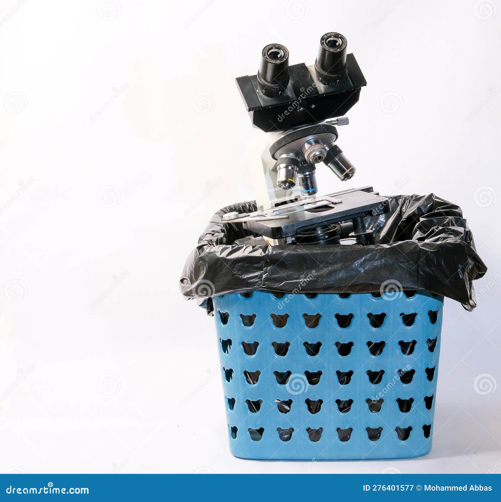 Light Microscope in a Plastic Trash Bin Stock Image - Image of analysis ...