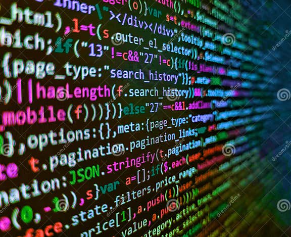 Photo of Computer Digital Background. Lines of Code of a Software with ...