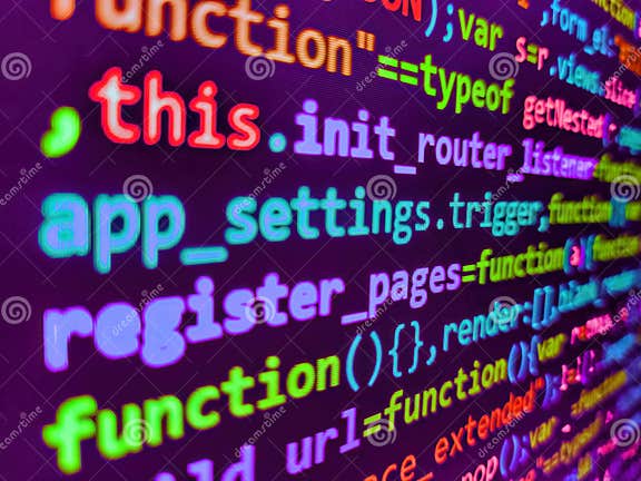 Photo Of Computer Digital Background Software Developer Programming Code On Black Screen 