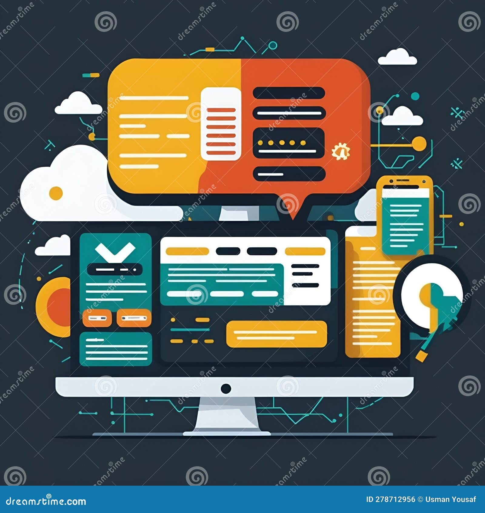 Ai Generated a Computer Screen Displaying a Chat Box with a Speech ...