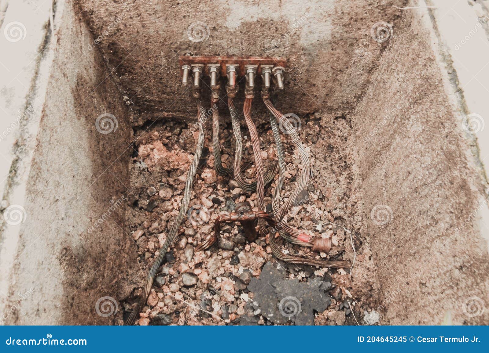 Electricity Grounding Instalaltion, Underground Part Royalty-Free Stock ...