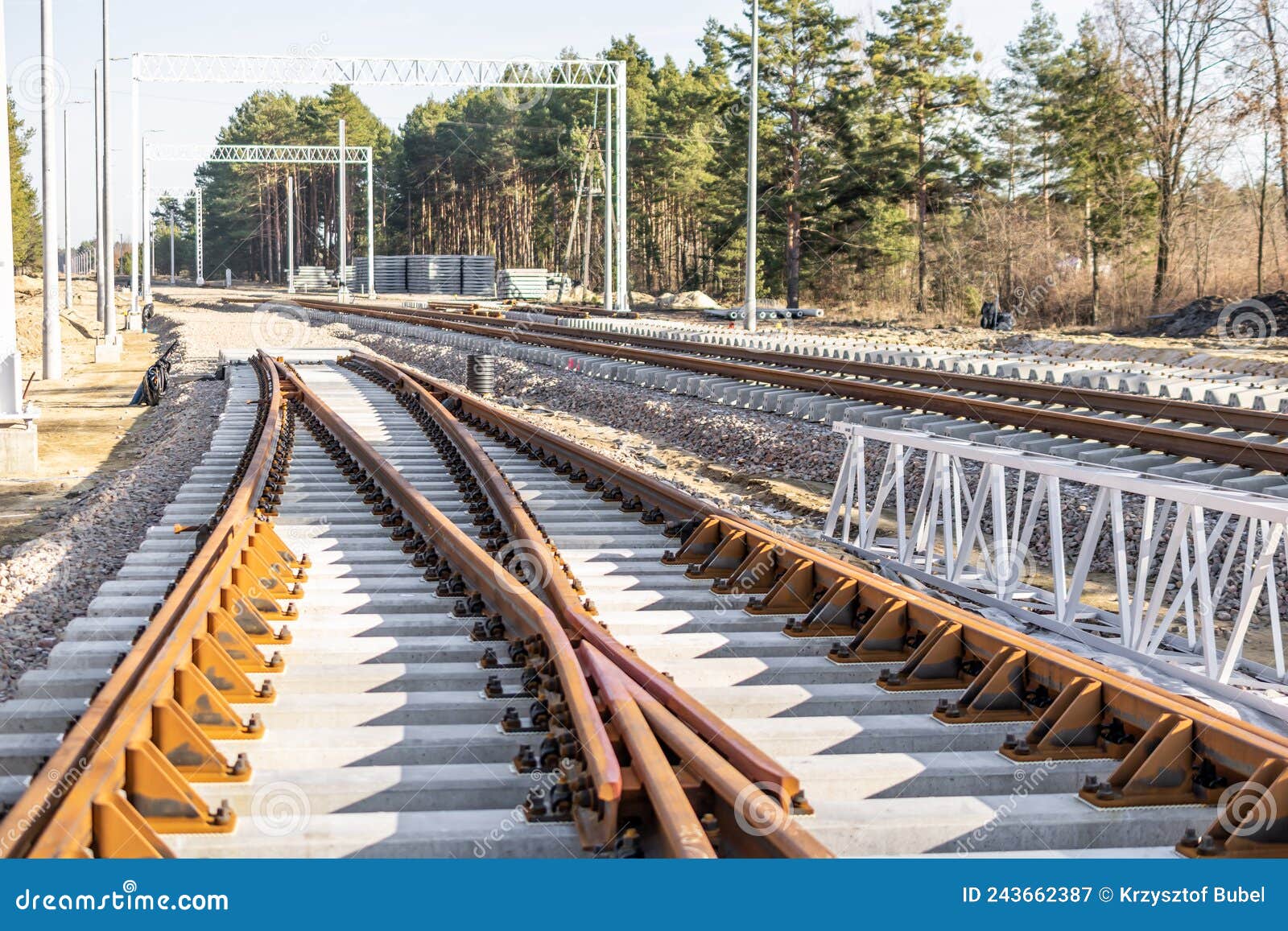 Photo Construction of a New Railway Line Stock Image - Image of ...